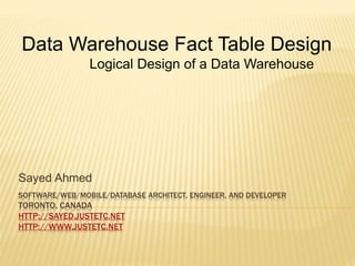 Fact table design for data ware house | PPTX