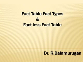 Fact table facts | PPTX | Databases | Computer Software and Applications