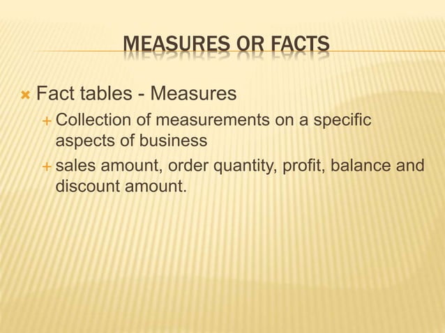 Fact table facts | PPTX | Databases | Computer Software and Applications