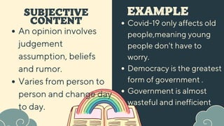 Factual- Subjective.pdf for the viewerss | PDF