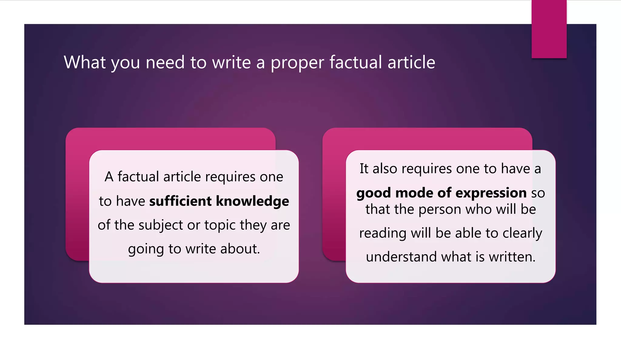 Factual writing slides | PPTX
