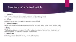 Factual writing slides | PPTX