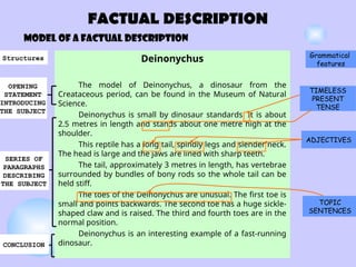 FACTUAL DESCRIPTION FOR JUNIOR HIGH SCHOOL GRADE | PPT