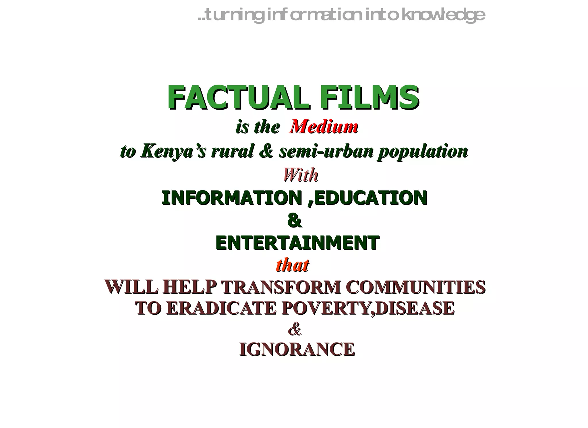 Factual films profile | PPT