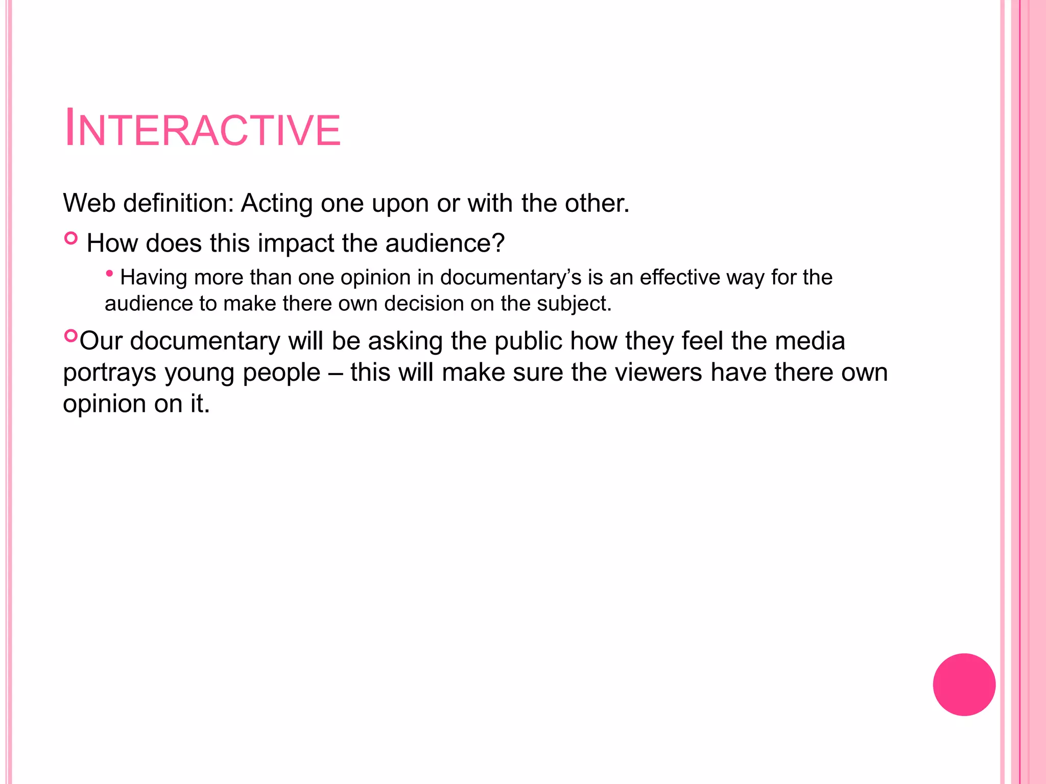 Factual programming doctumentary task 2 | PPTX