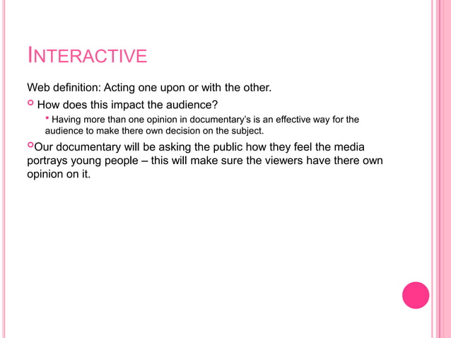 Factual programming doctumentary task 2 | PPTX