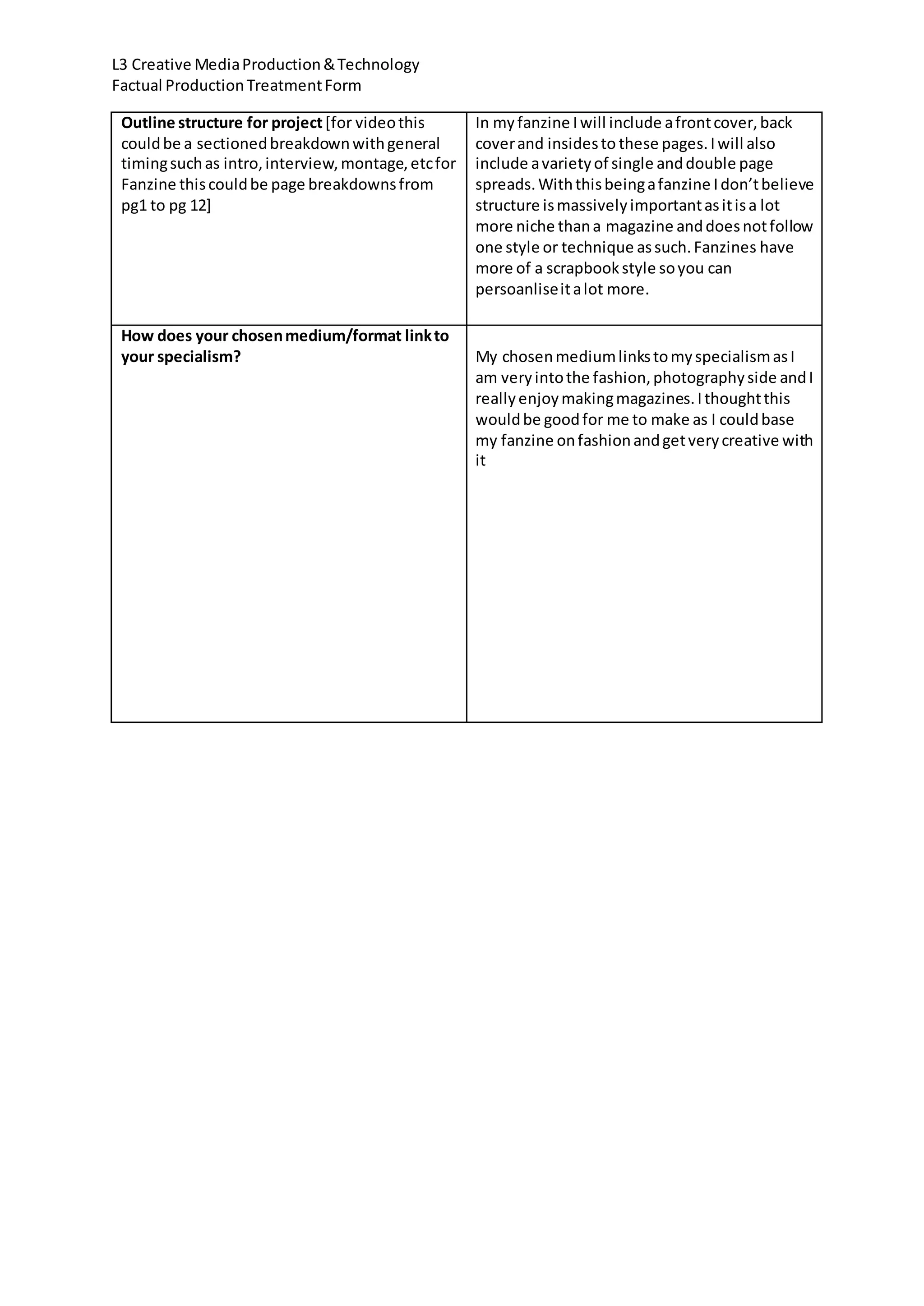 Factual project treatment form 2021 | DOCX