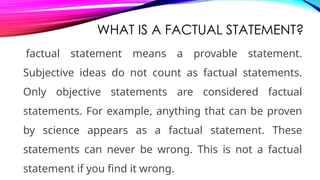 engFactual vs Subjective statements.pptx | Pets