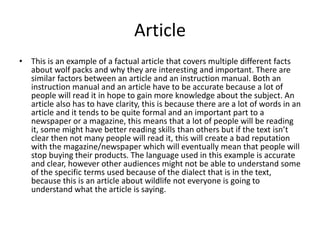 Factual writing | PPTX