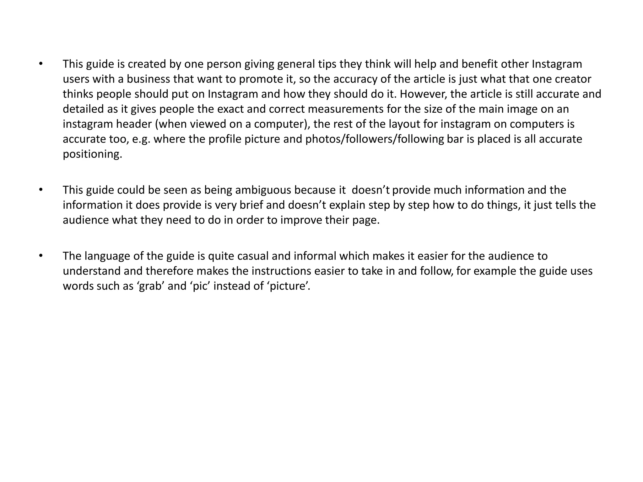 Factual writing guide analysis | PPTX