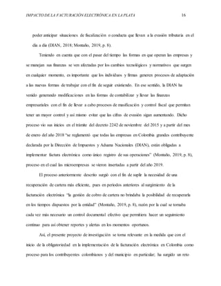 Tesis Impacto de la Facturacion Electronica en Colombia | DOCX