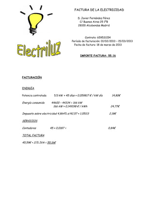 Factura de la electricidad | PDF