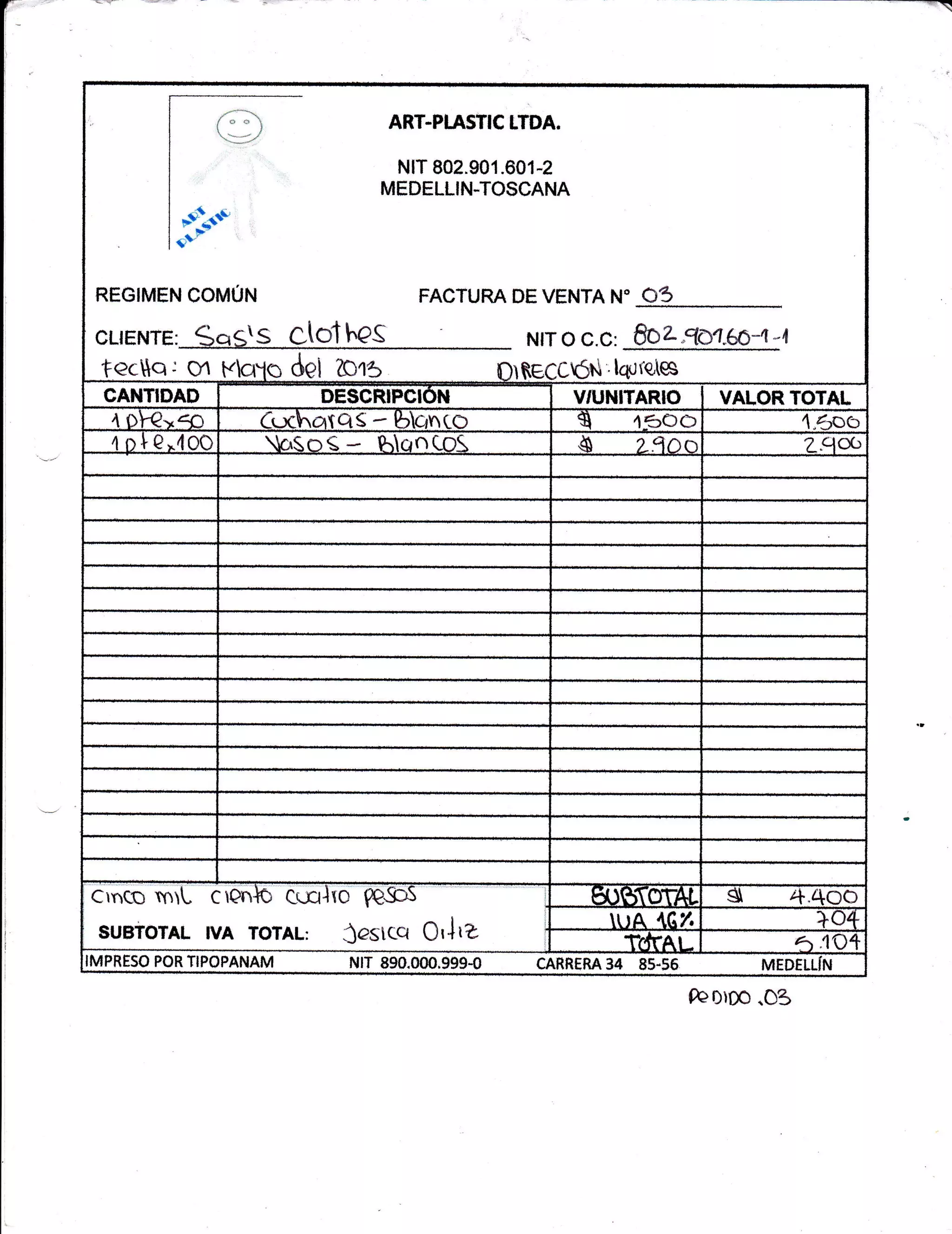Factura de venta art plastic | PDF | Free Download