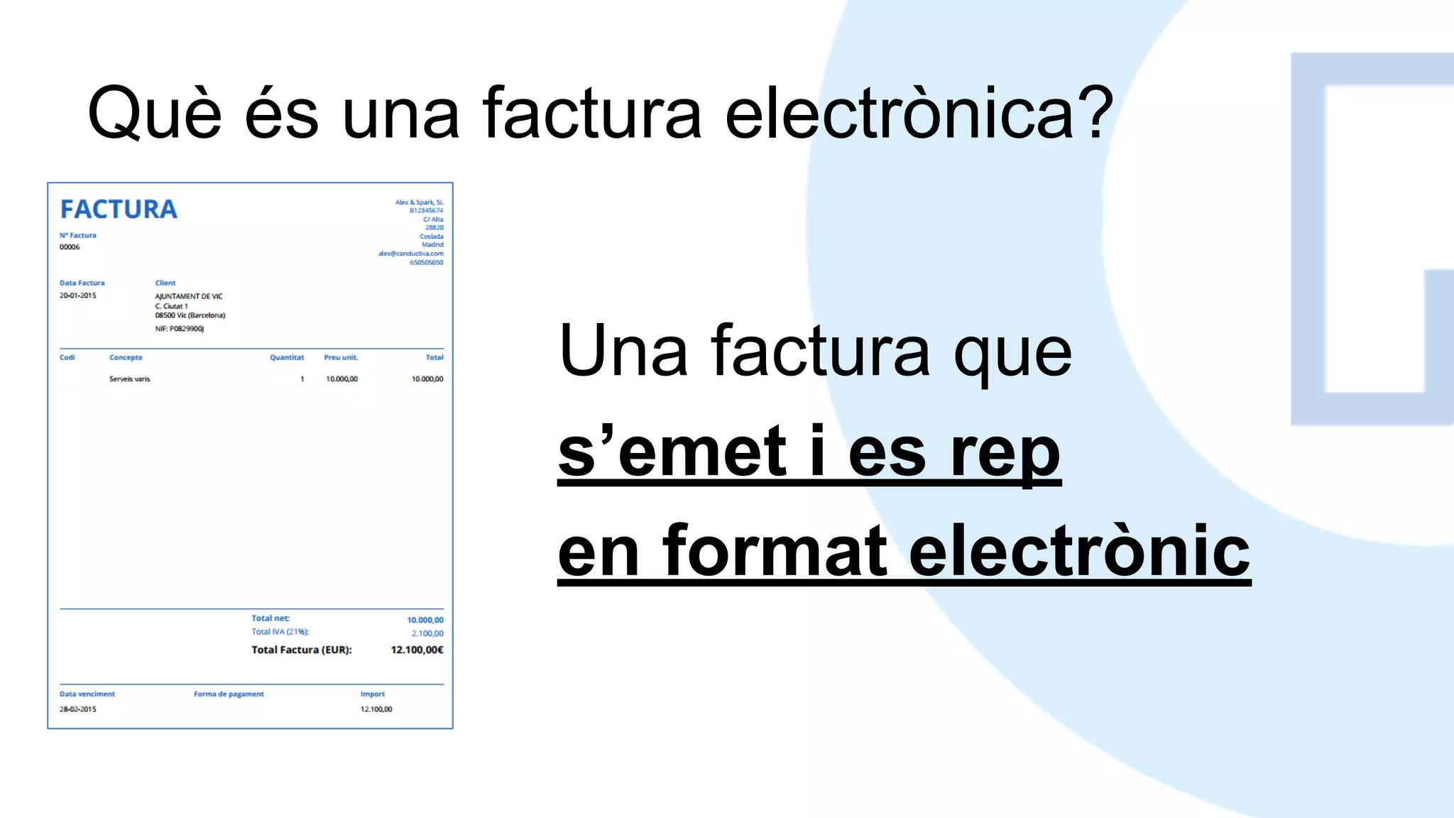 Facturae, factura electrònica i servei e fact | PPT