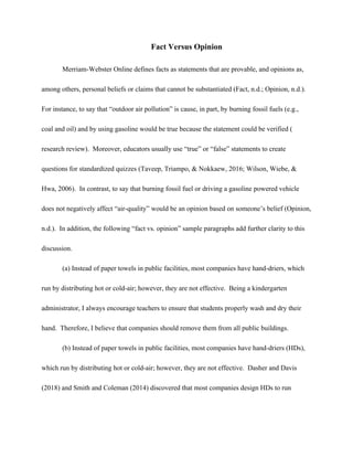 Fact versus opinion | PDF