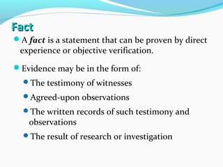 Fact vs. opinion stratton 2011 | PPT