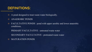 waste stabilization ponds | PPTX