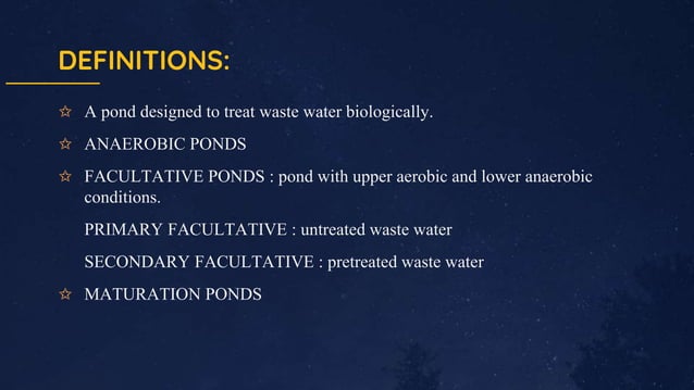 waste stabilization ponds | PPTX