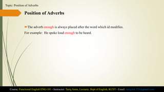 position of adverbs | PPTX