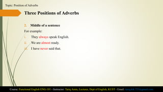position of adverbs | PPTX
