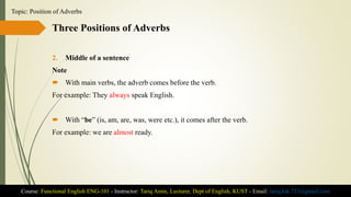position of adverbs | PPTX