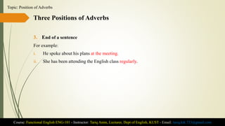 position of adverbs | PPTX