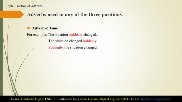 position of adverbs | PPTX