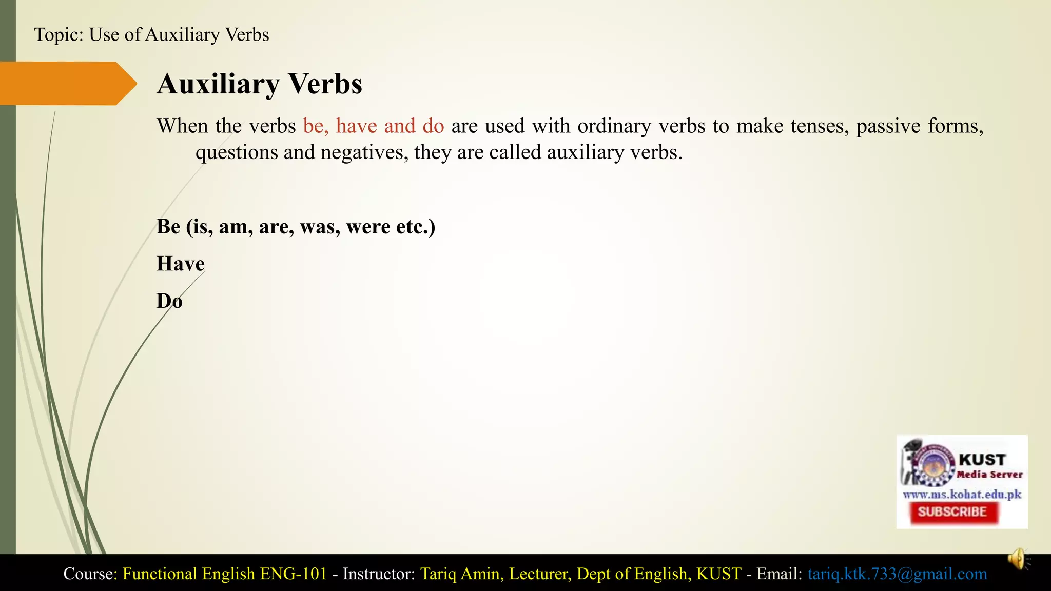 use of auiliary verbs | PPTX