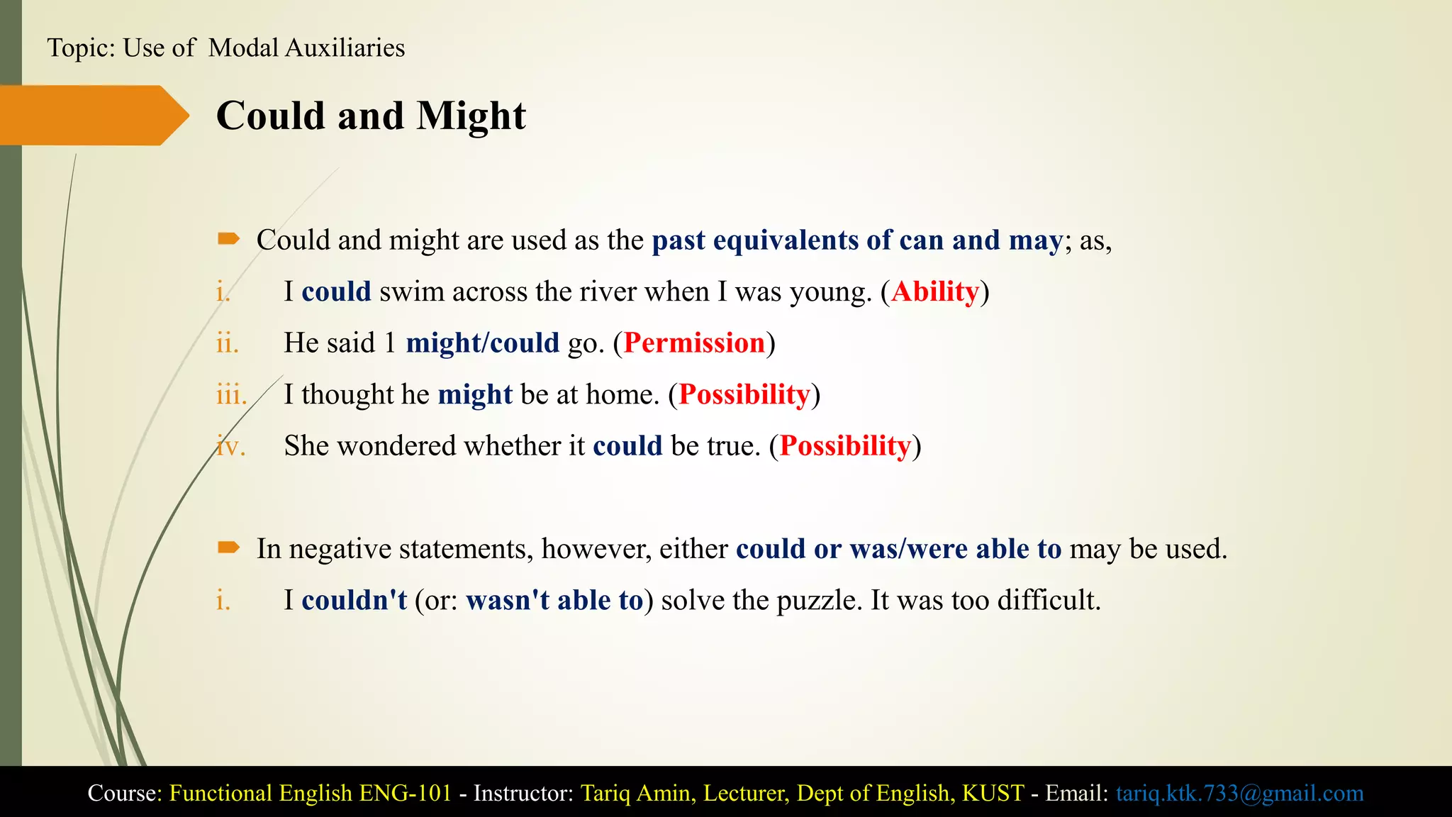 use of modal auxiliary verbs | PPTX