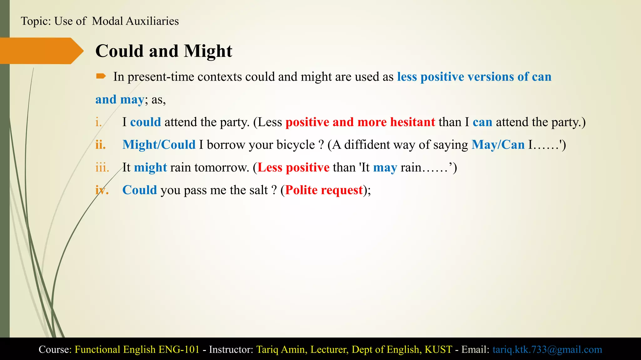 use of modal auxiliary verbs | PPTX