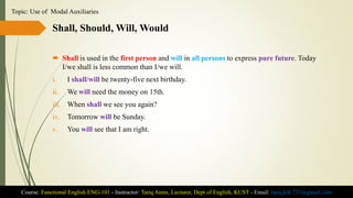 use of modal auxiliary verbs | PPTX