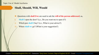 use of modal auxiliary verbs | PPTX