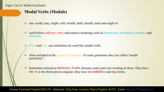 use of modal auxiliary verbs | PPTX