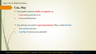 use of modal auxiliary verbs | PPTX
