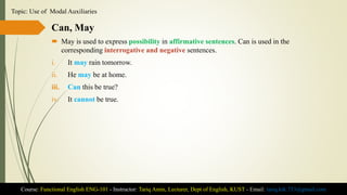 use of modal auxiliary verbs | PPTX