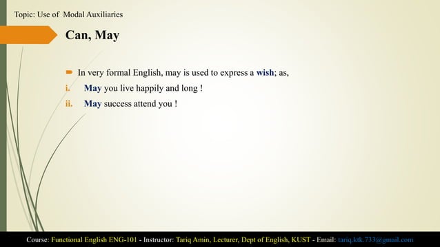 use of modal auxiliary verbs | PPTX