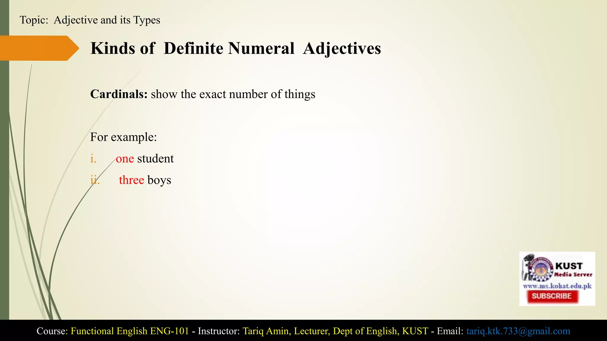 Adjective and its types | PPTX