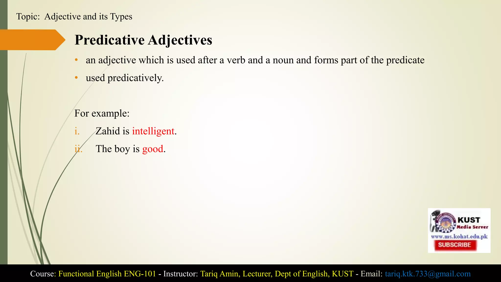 Adjective and its types | PPTX