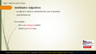 Adjective and its types | PPTX