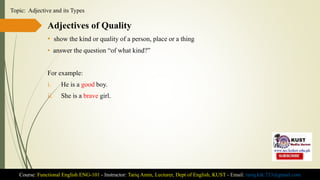 Adjective and its types | PPTX