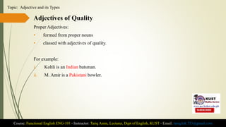 Adjective and its types | PPTX