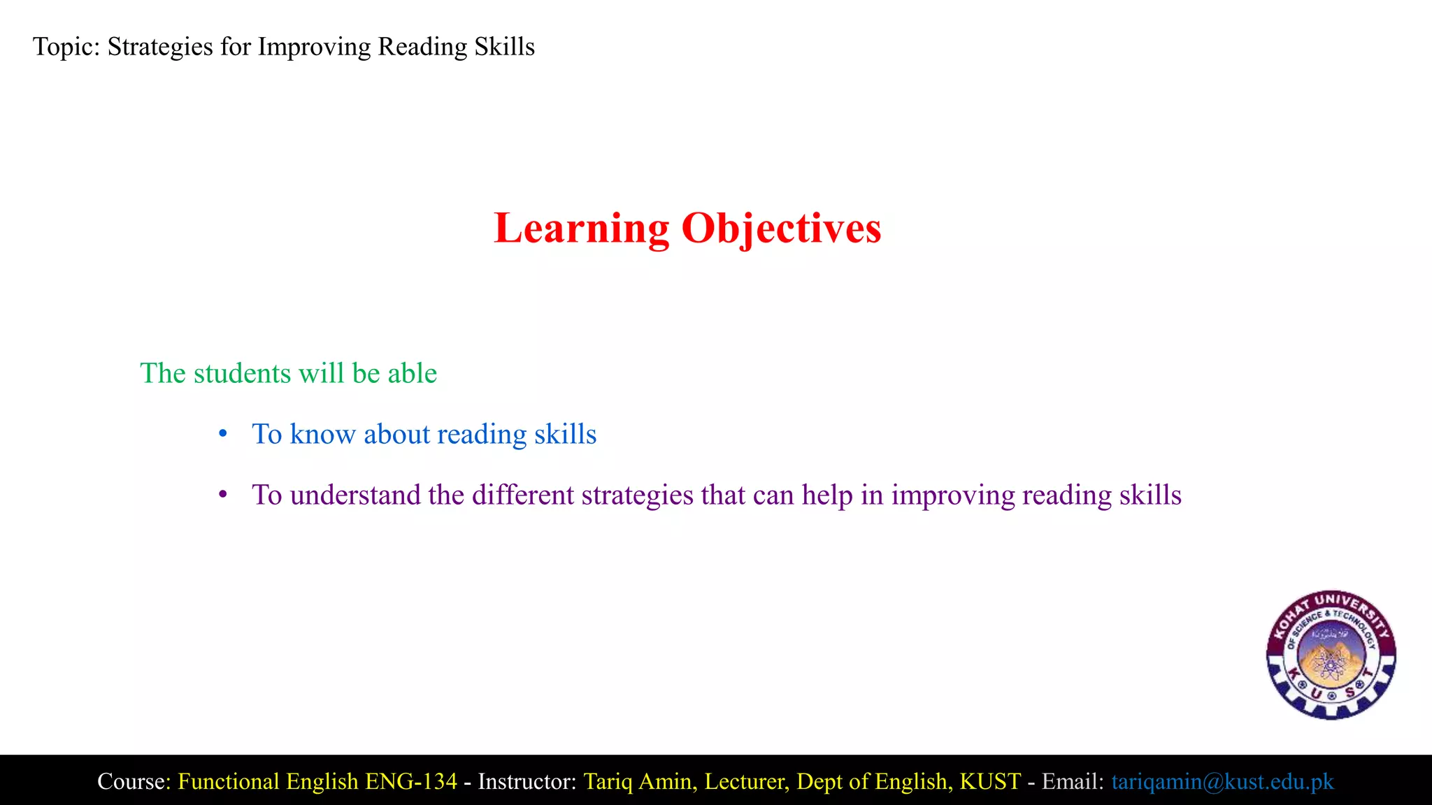 Strategies for Improving Reading Skills | PPTX
