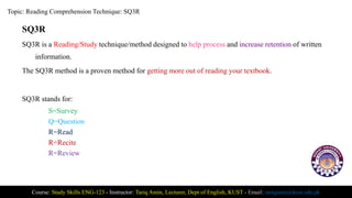 Reading Comprehension Technique: SQ3R | PPTX