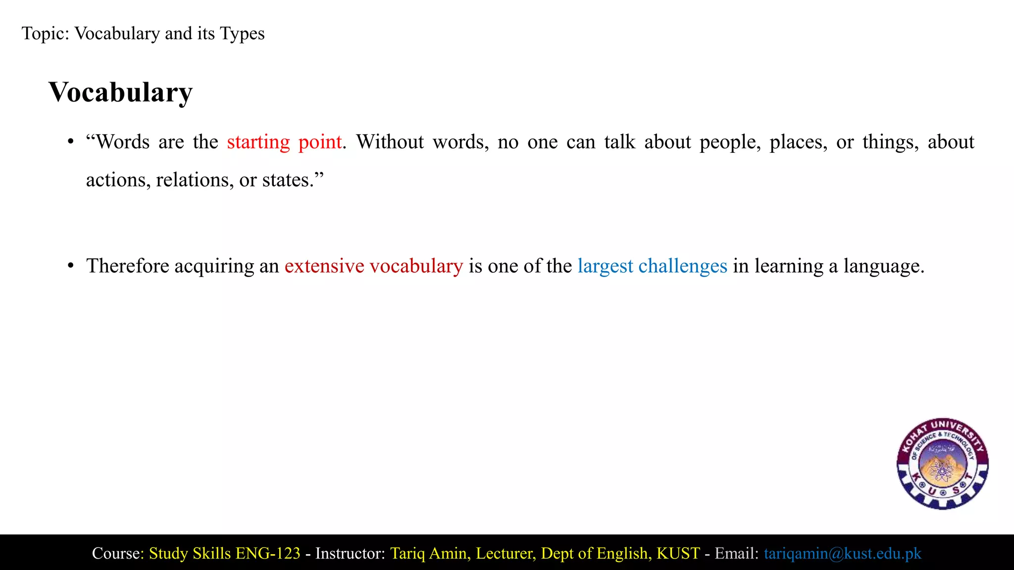 Vocabulary and Vocabulary Building | PPTX