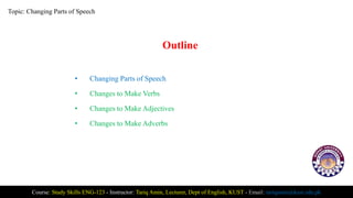 Examples of Change of Parts of Speech | PPTX