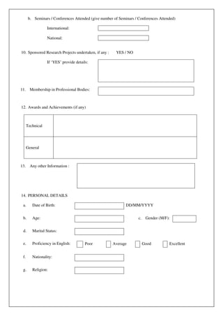 Faculty application form | PDF | Education