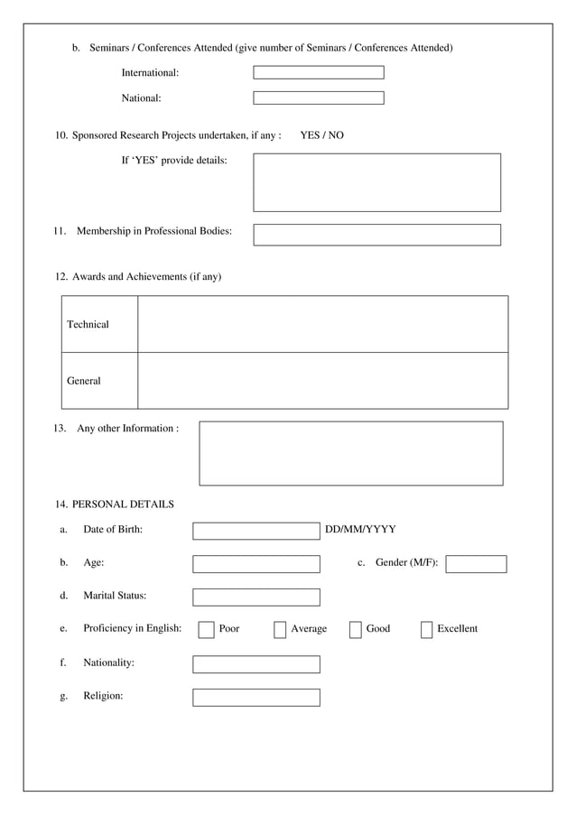 Faculty application form | PDF | Education