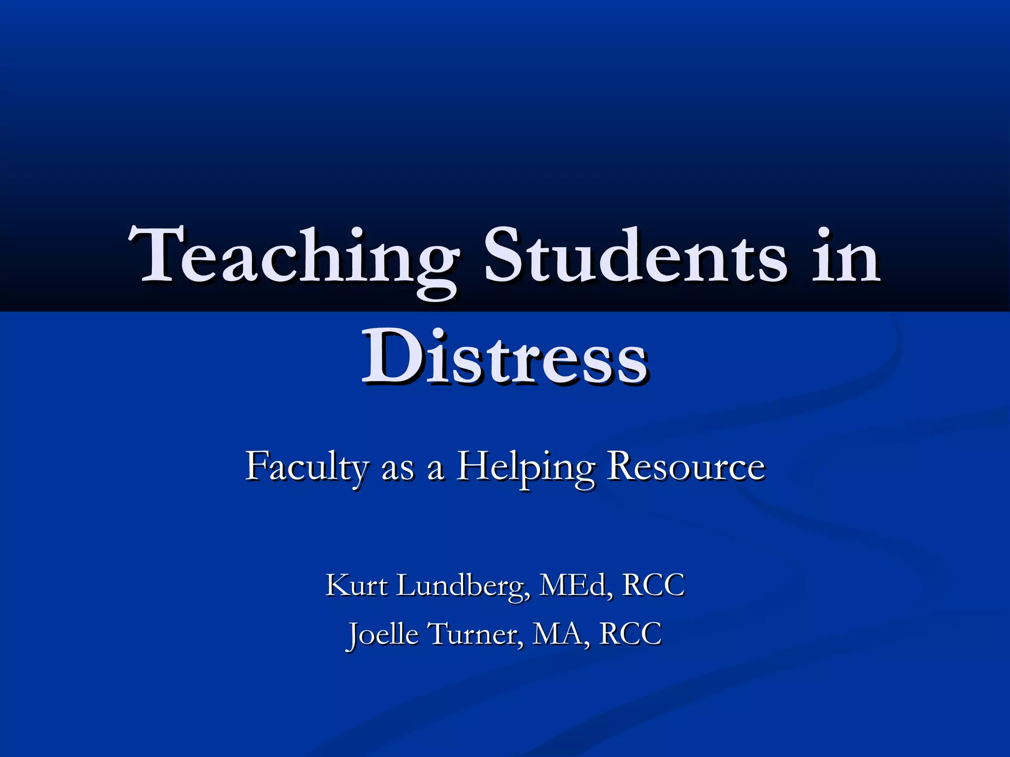 Faculty as Helping Resources | PPT