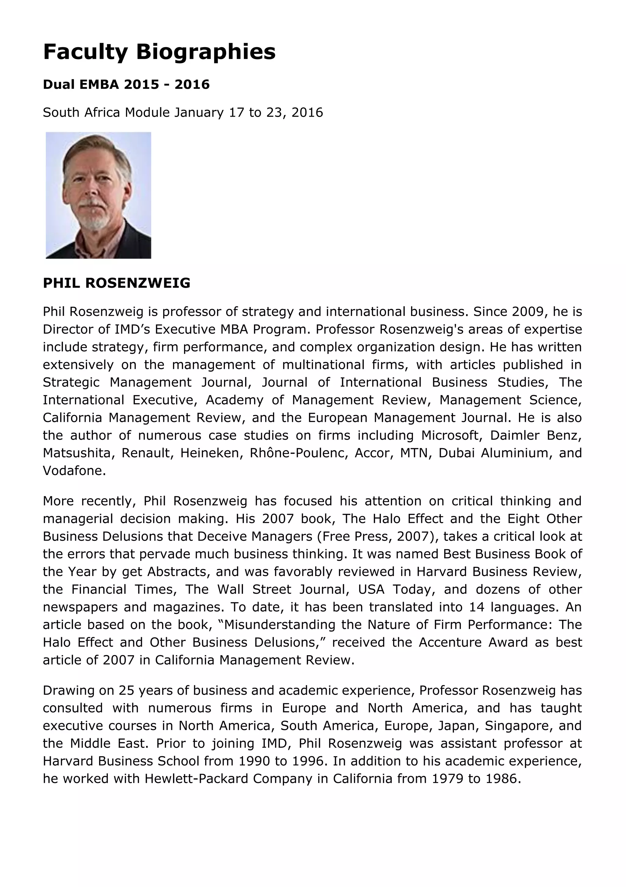 Faculty biographies | PDF