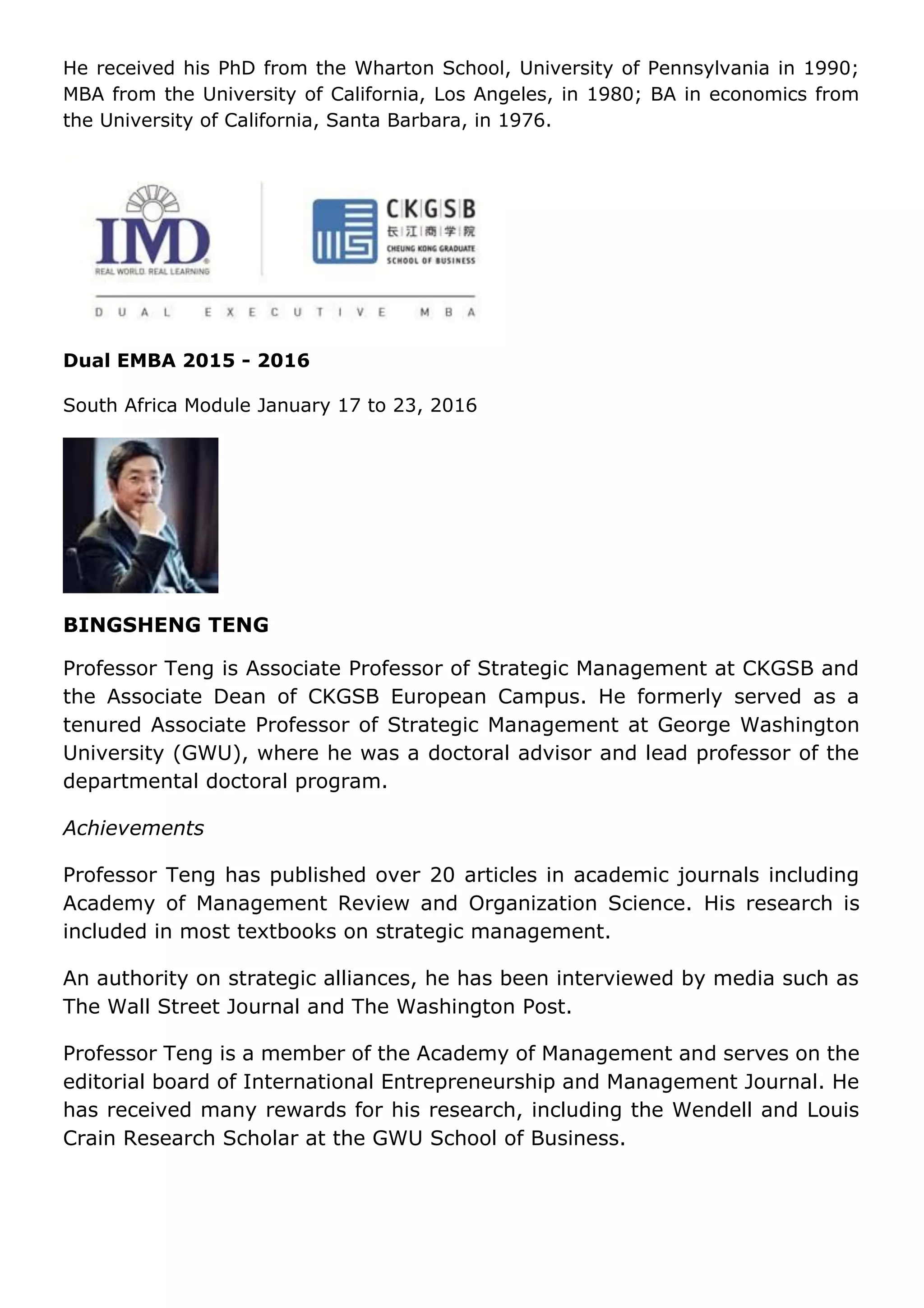 Faculty biographies | PDF